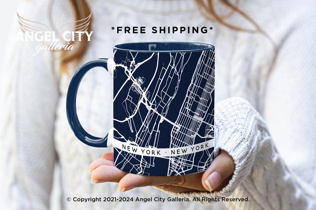 Custom Coffee Mug With City Map Personalized Coffee Mugs Any City Maps ...