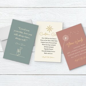 Custom Card With Line Art Personalized Greeting Card Custom Printed ...