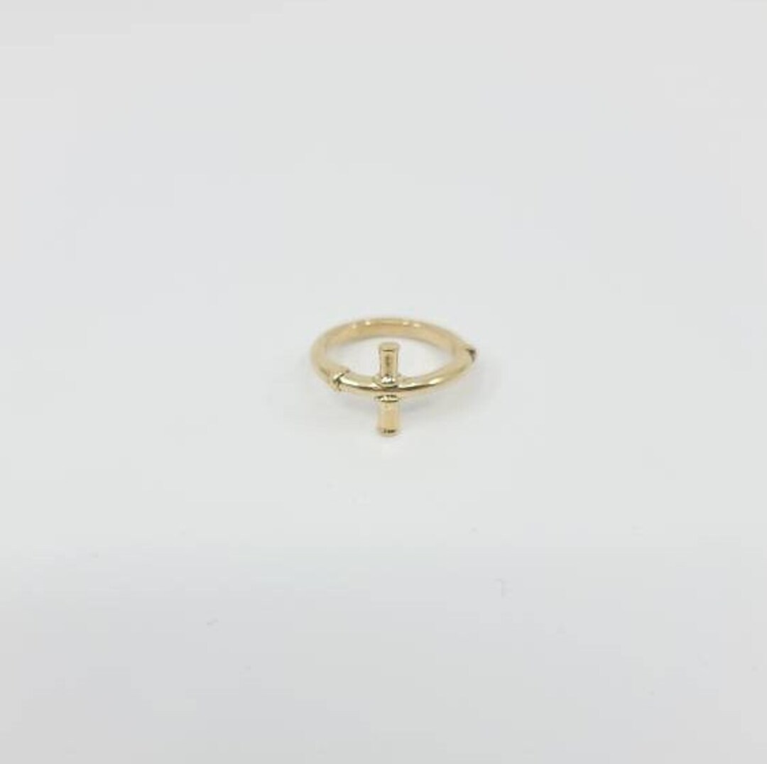 14k Solid Yellow Gold, Cross Ring - Etsy