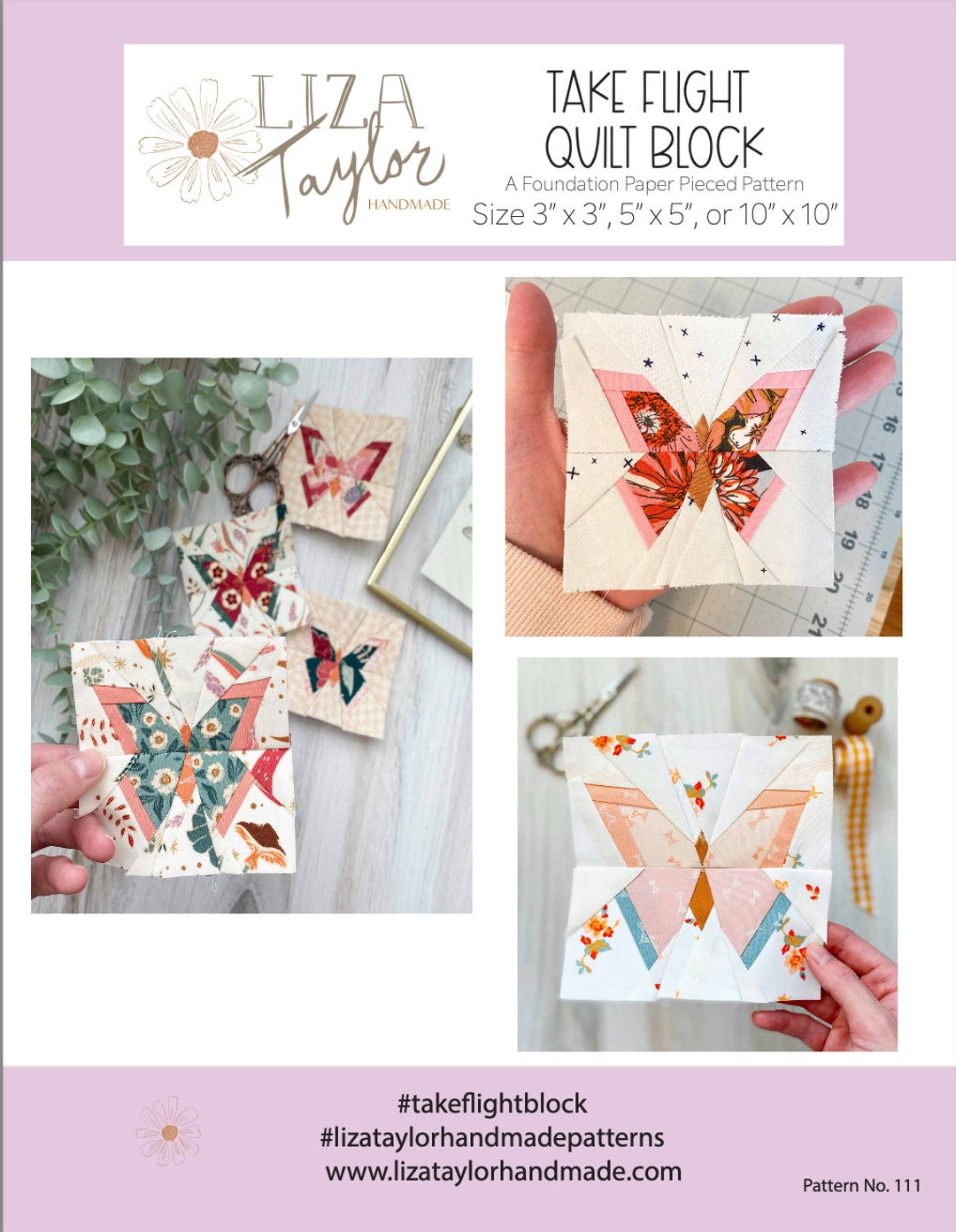 Take Flight Butterfly FPP Pattern PDF Download Foundation Paper Piecing - Etsy