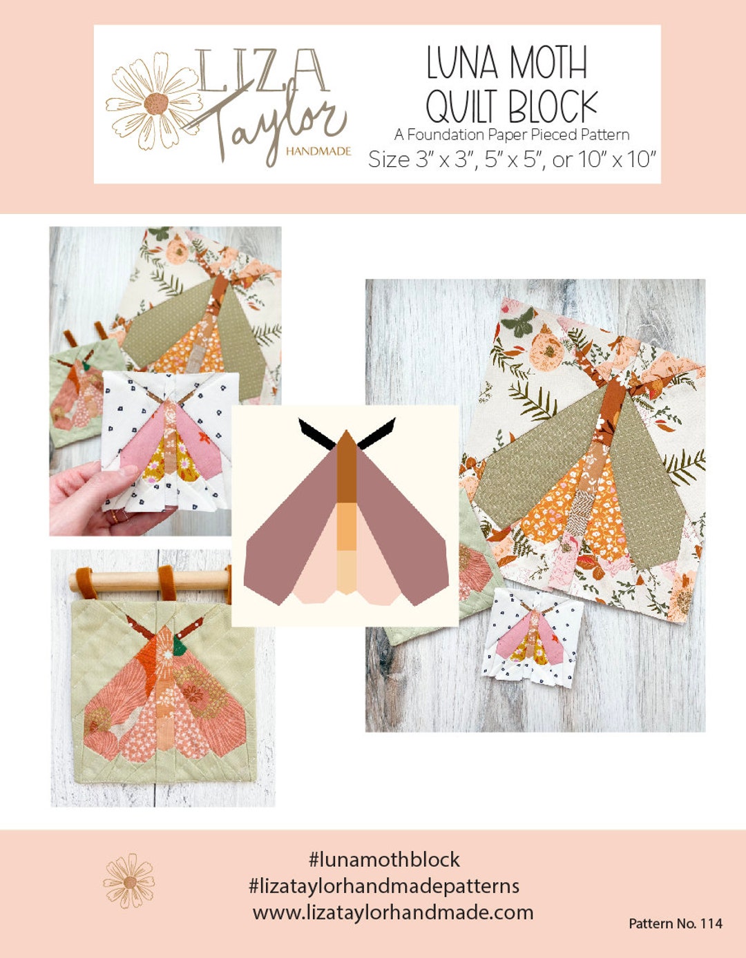 Moth FPP Pattern PDF Download Foundation Paper Piecing - Etsy