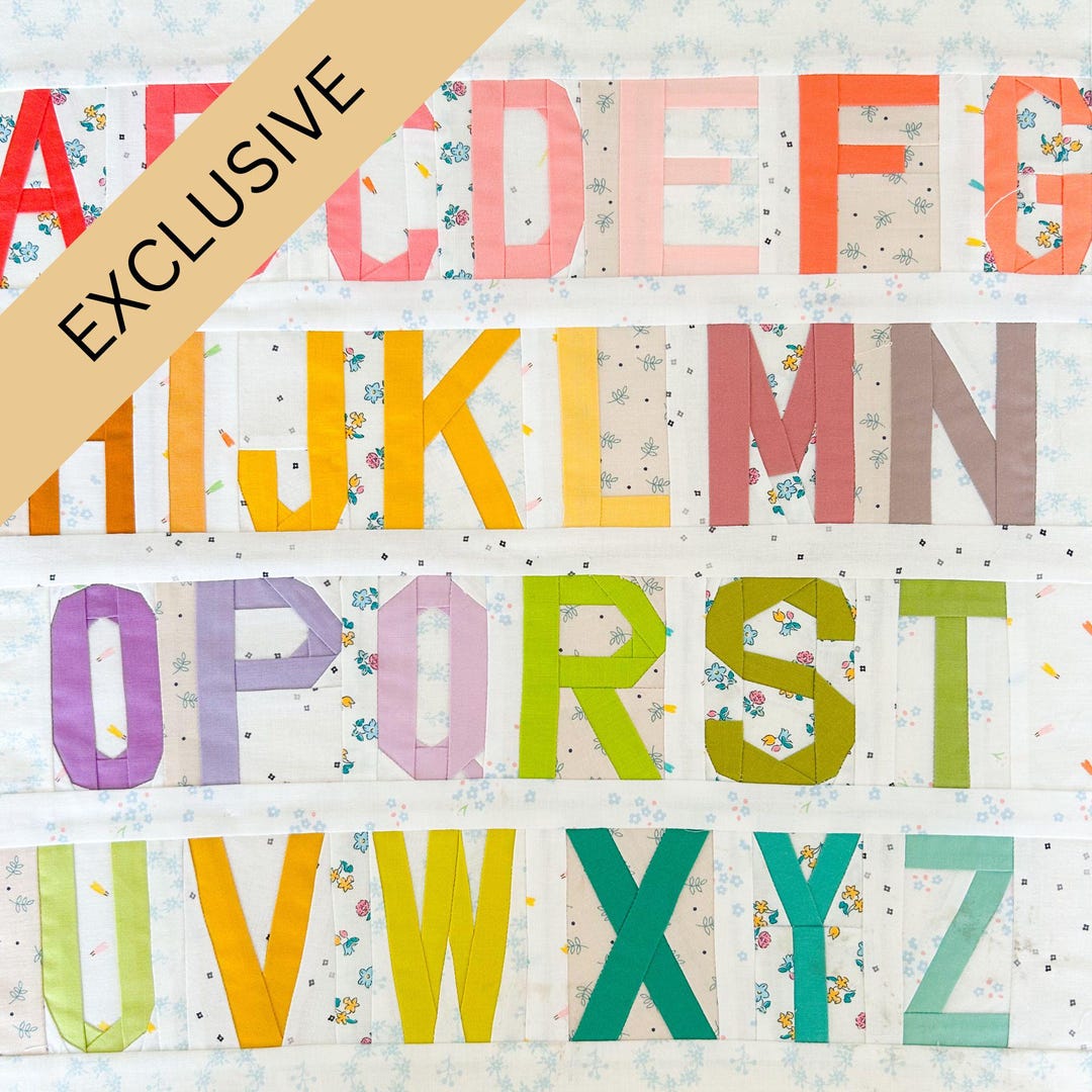Alphabet FPP Pattern - PDF Download - Foundation Paper Piecing - Etsy