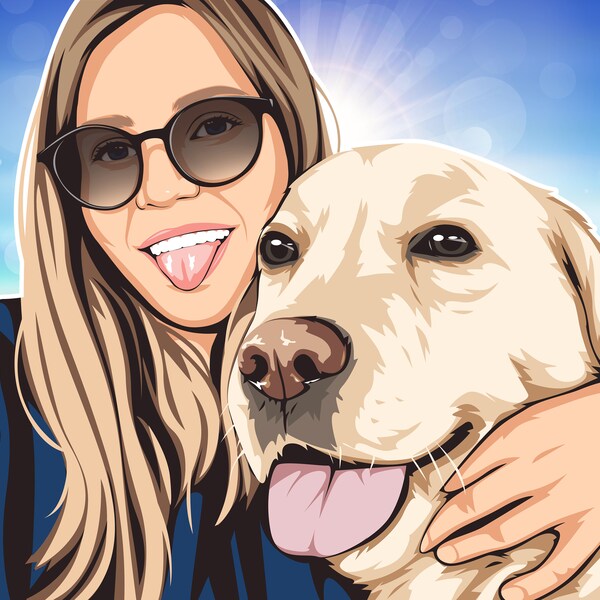 Human and Pet Drawing - Etsy