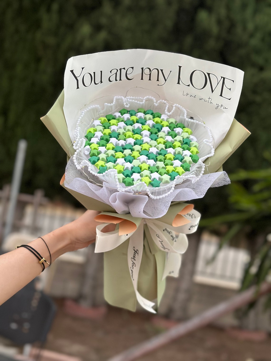 Handmade Origami Star Bouquet With Light String - Etsy