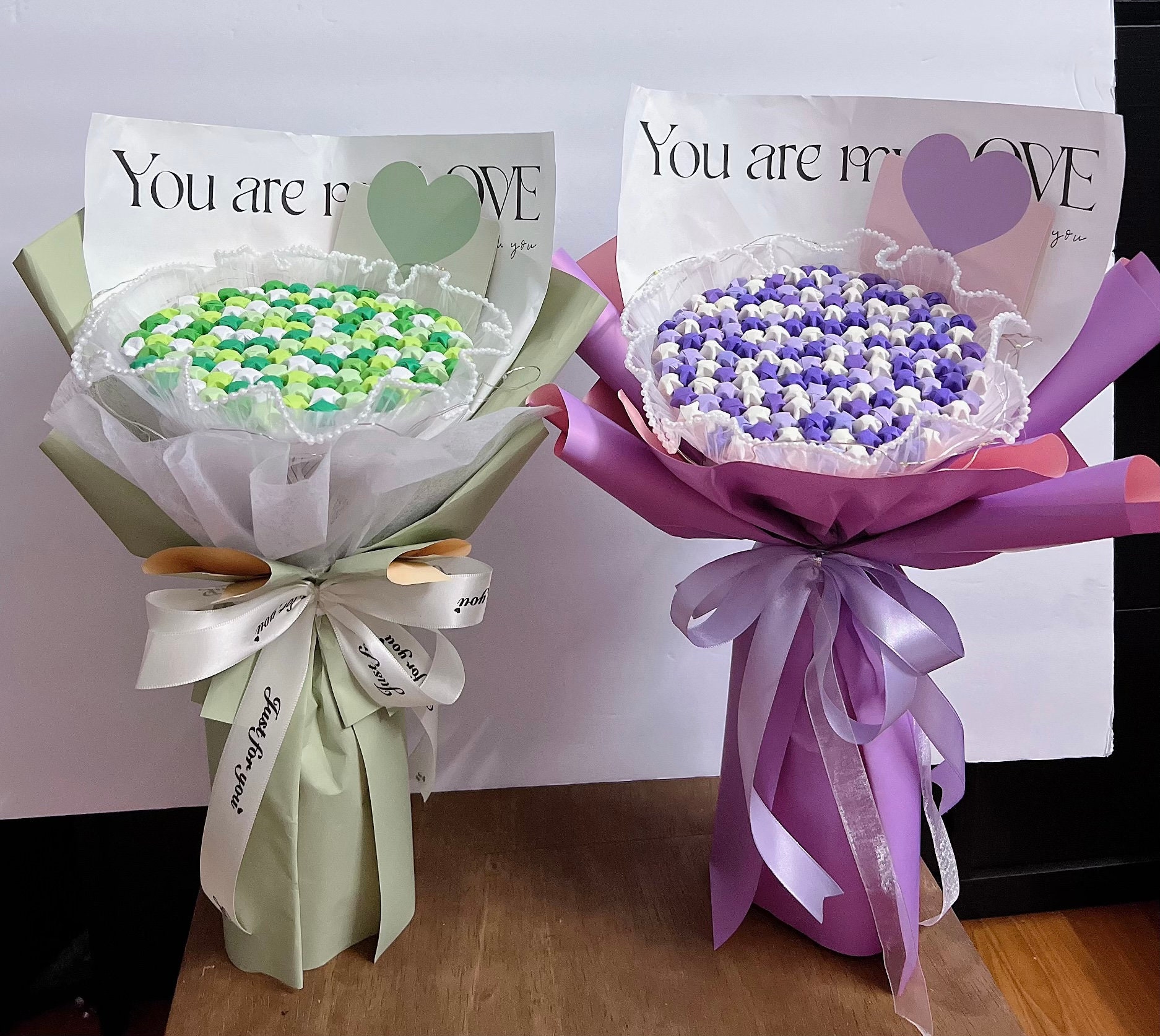 Handmade Origami Star Bouquet With Light String - Etsy