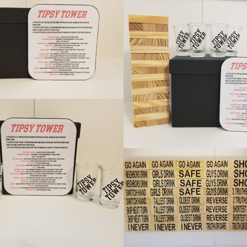 Drunk Tower Drunk Tipsy Tower Adult Drinking Game - Etsy