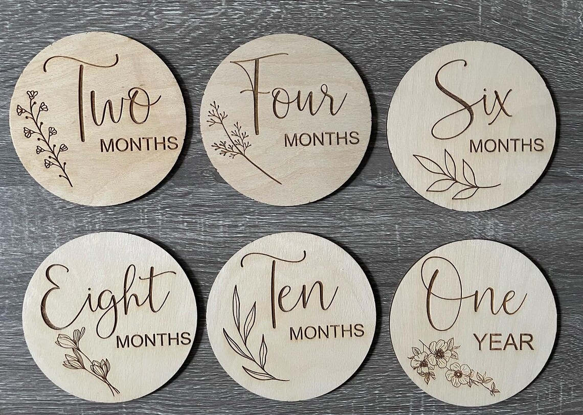Floral Monthly Milestone Rounds | Month Milestones | Baby Months | Baby ...