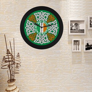 Celtic Cross Wall Clock, Ireland Clock, Celtic Artwork Wall Clock ...