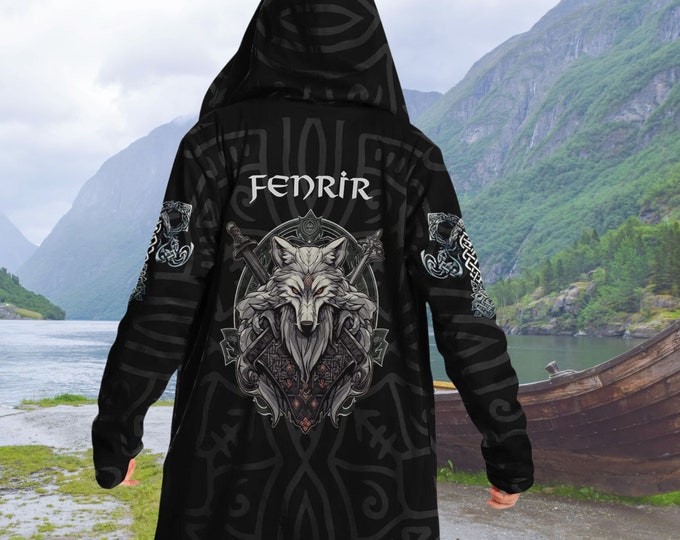 Odin Fenrir Printed Jacket Viking Warriors 3D Printed Hooded Cloak ...
