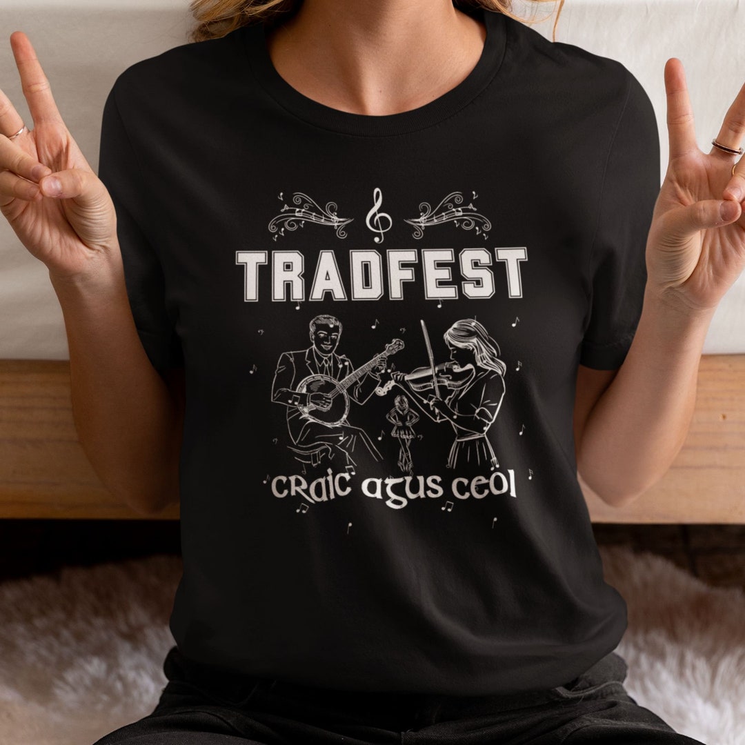 Tradfest Irish Music Festival Unisex T-shirt, Banjo Fiddle Irish Music ...