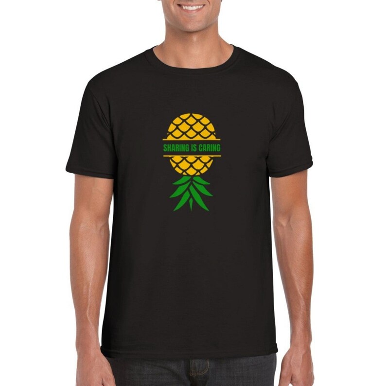 Upside Down Pineapple Shirt Sharing Is Caring Shirt Swinger Etsy