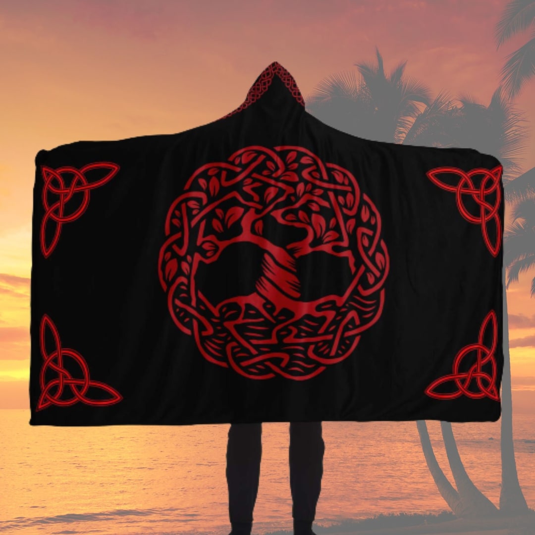 Celtic Knot Hooded Blanket, Yggdrasil Tree of Life, Celtic Tree of Life ...