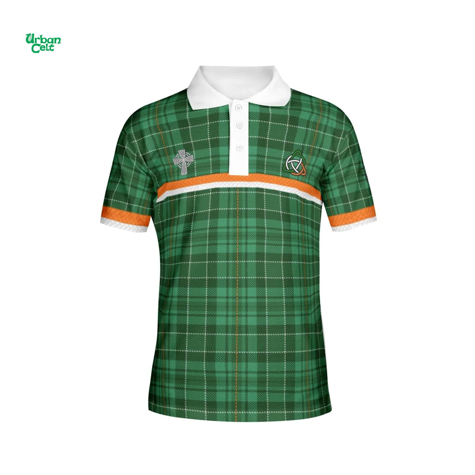 Irish Patriot, Ireland Forever, Green Tartan Ireland Polo Shirt, Irish ...