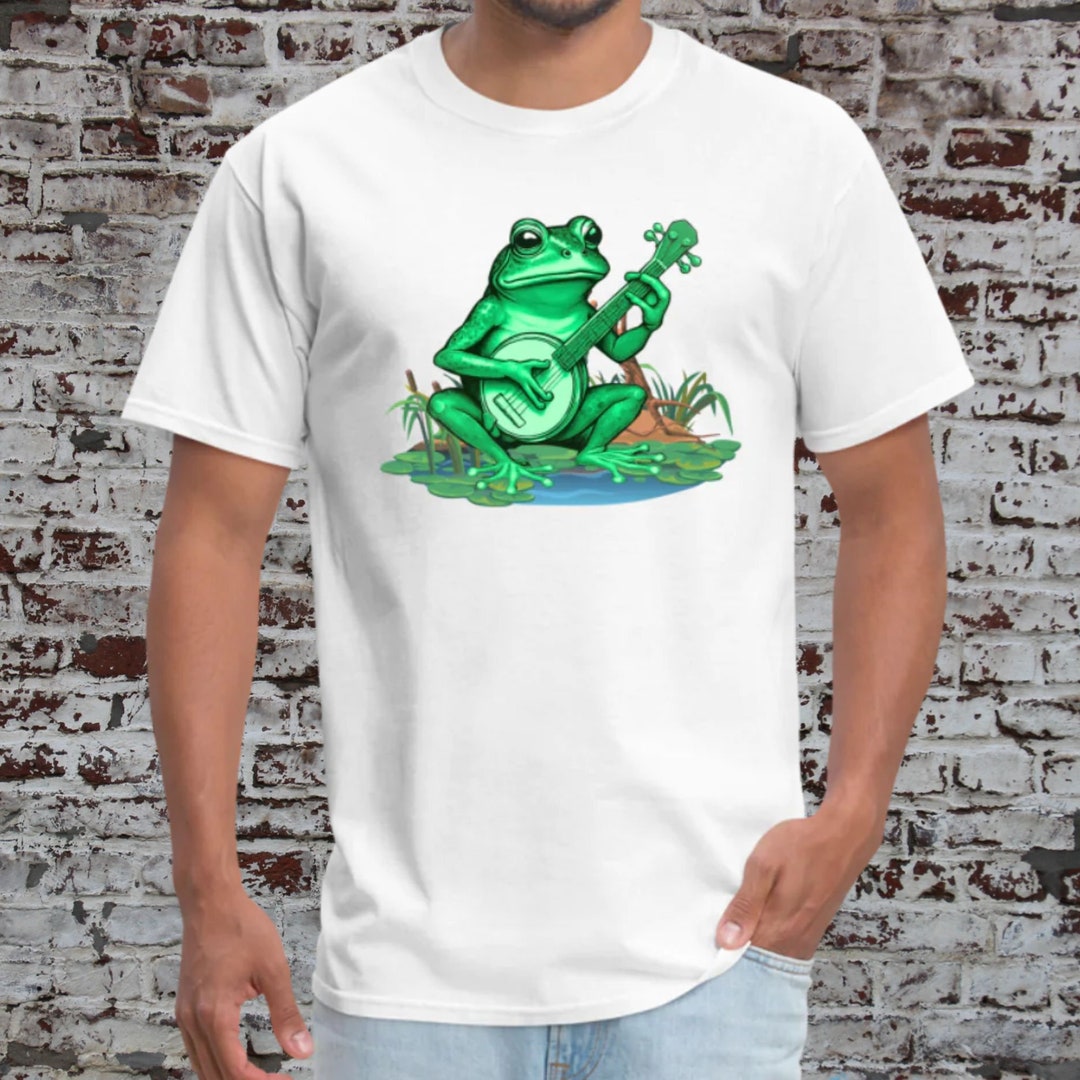 Frog Playing Banjo T-shirt, Banjo Player Shirts, Musical Frog, Funny ...
