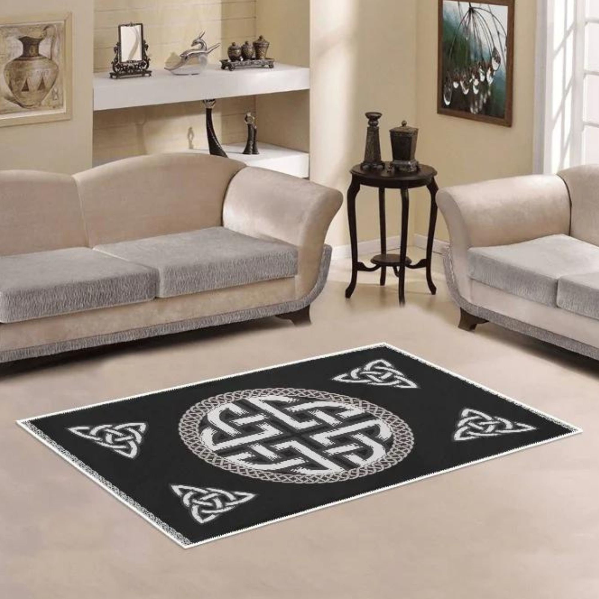 Celtic Knot Area Rug, Celtic Symbols, Small Celtic Knot Style Hall Rug ...
