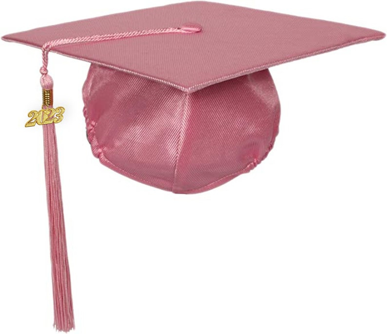 Shiny Pink Graduation Cap With Tassel 2023 Date Drop Blank - Etsy