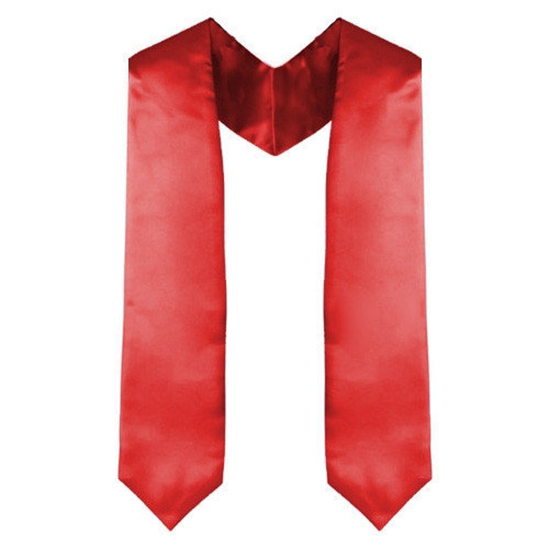 Red Satin Graduation Stole for Adults | Grad Sash | Choir or Clergy ...