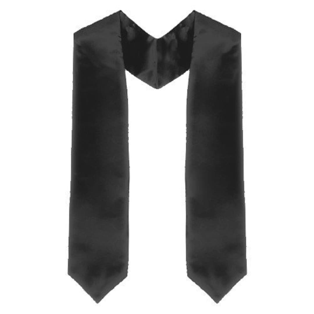 Black Satin Graduation Stole for Adults | Grad Sash | Choir or Clergy ...