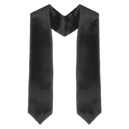 Black Satin Graduation Stole for Adults Grad Sash Choir or - Etsy