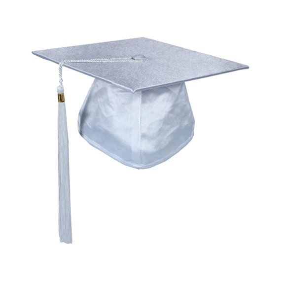 Shiny White Graduation Cap With Your Choice of Tassel Color - Etsy
