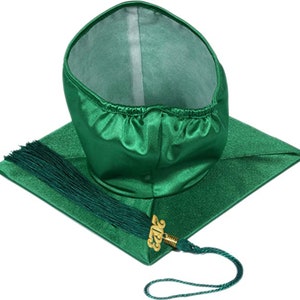 Shiny Green Graduation Cap With Tassel and Gold Year Charm | Blank Grad ...