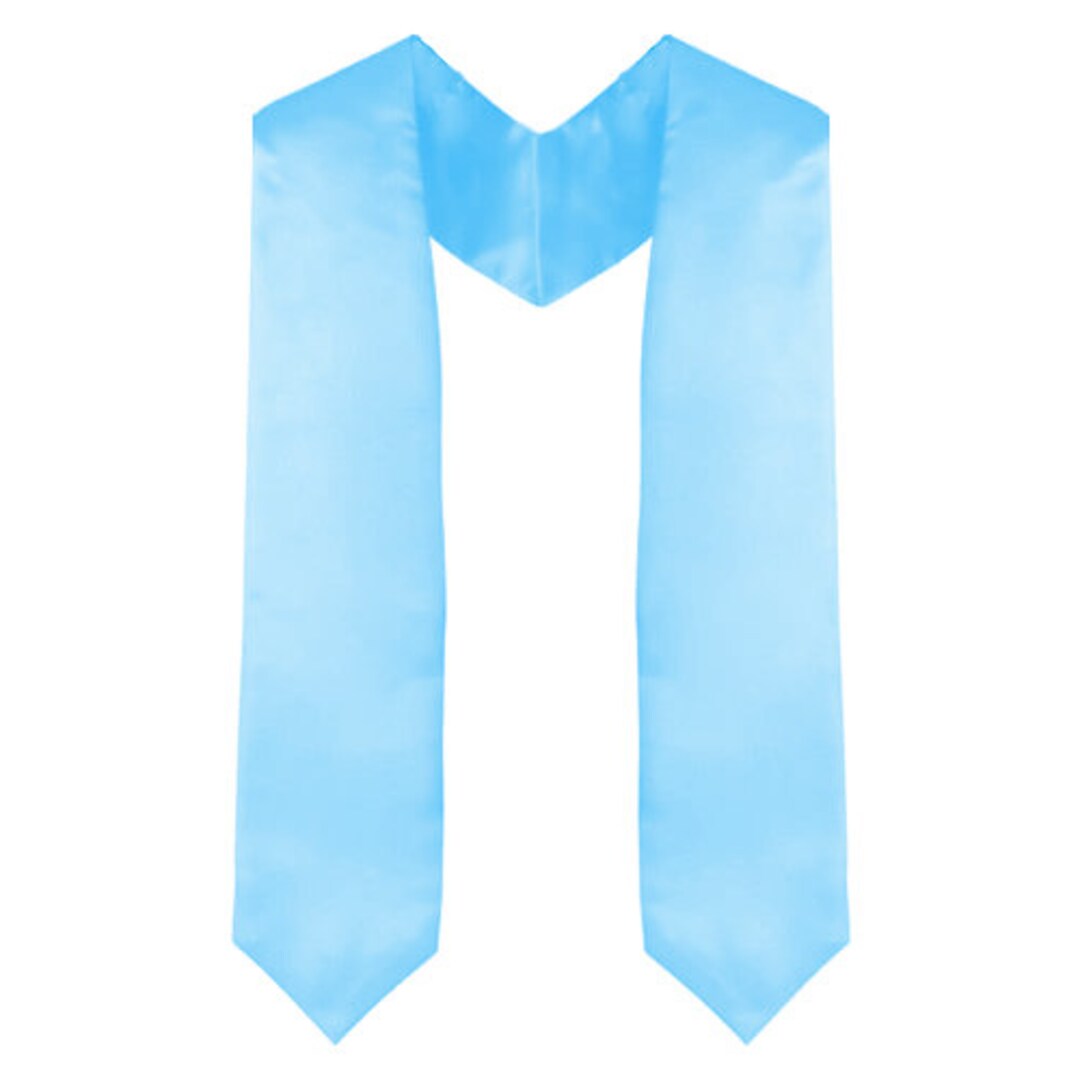 Light Blue Satin Graduation Stole for Adults | Grad Sash | Choir or ...