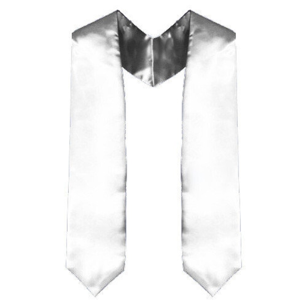 White Satin Graduation Stole for Adults | Grad Sash | Choir or Clergy ...