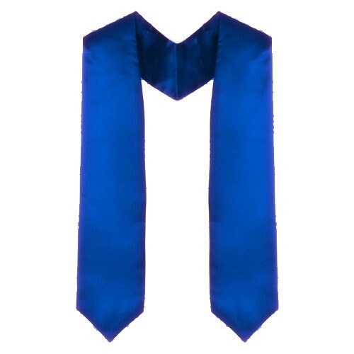 Royal Blue Satin Graduation Stole for Adults | Grad Sash | Choir or ...