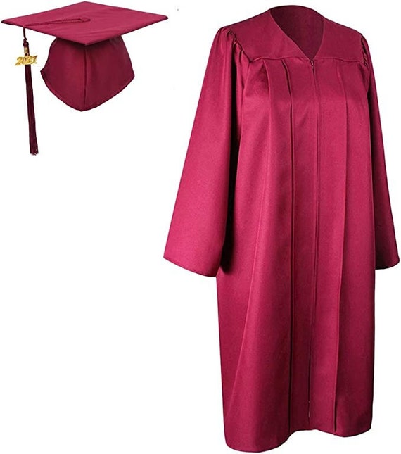 Maroon And Gold Graduation Gown