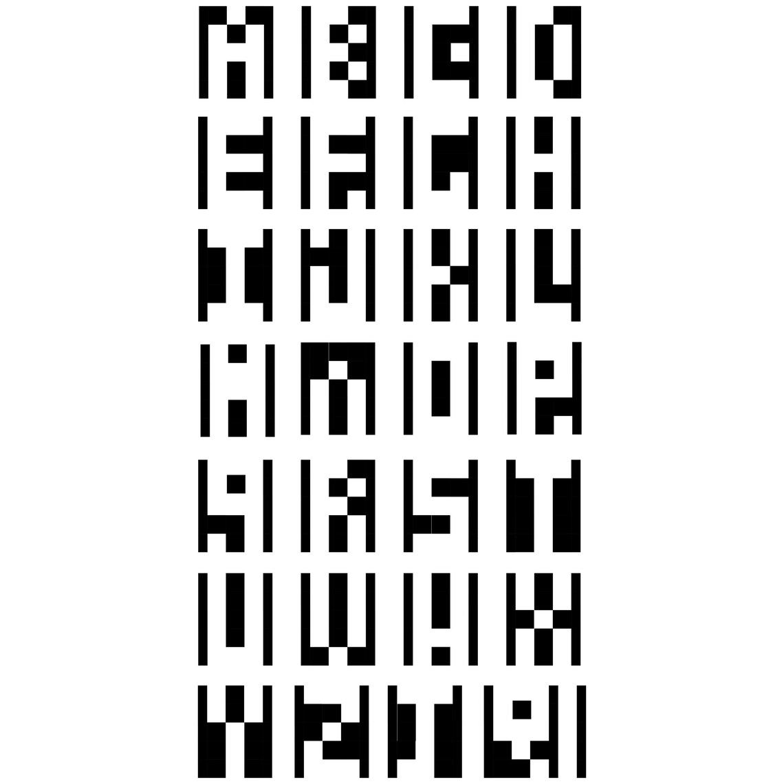 Negative Space 3x5 Pixel Alphabet SVG for Making Optical Illusion ...