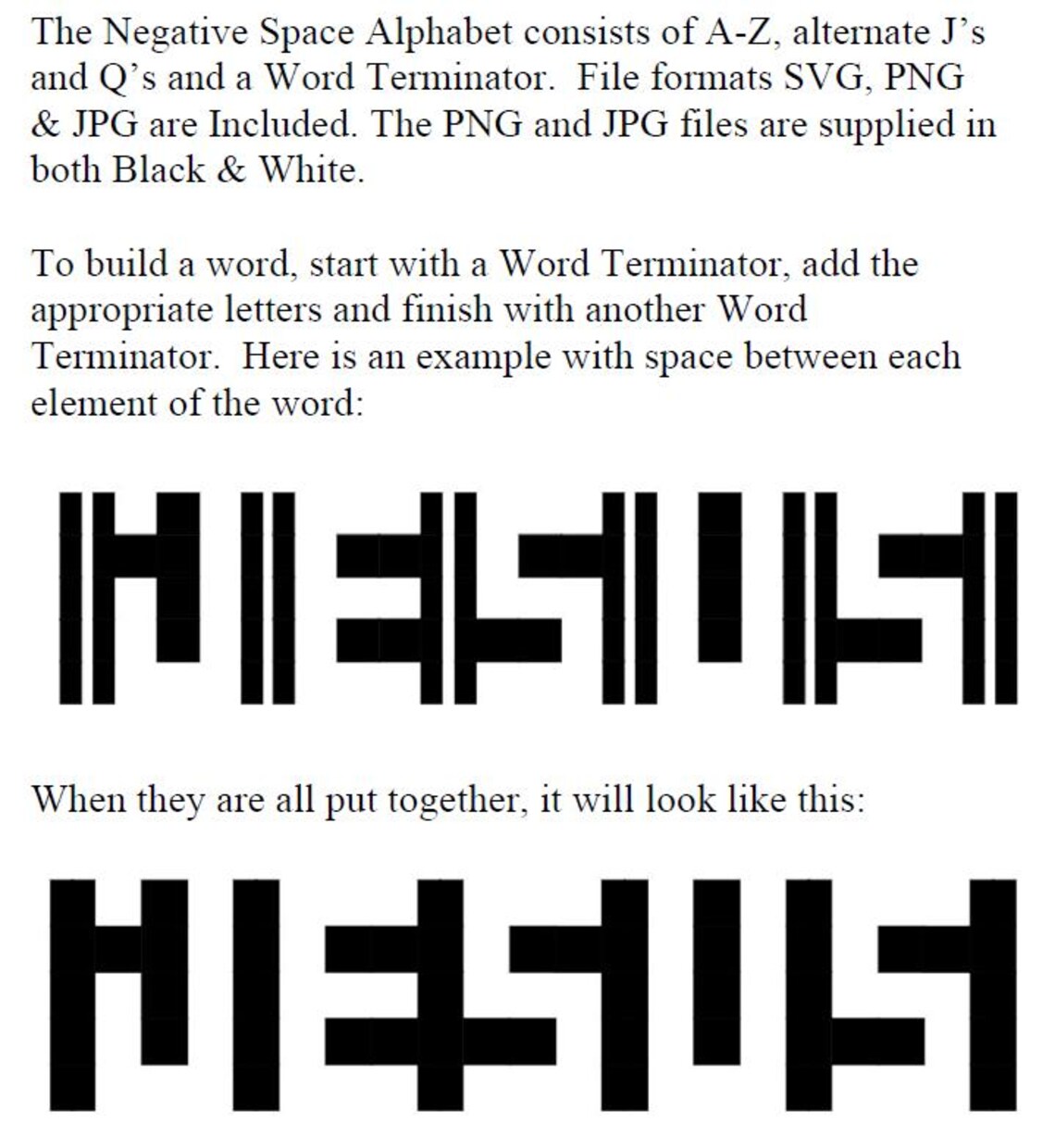 Negative Space 3x5 Pixel Alphabet SVG for Making Optical Illusion ...