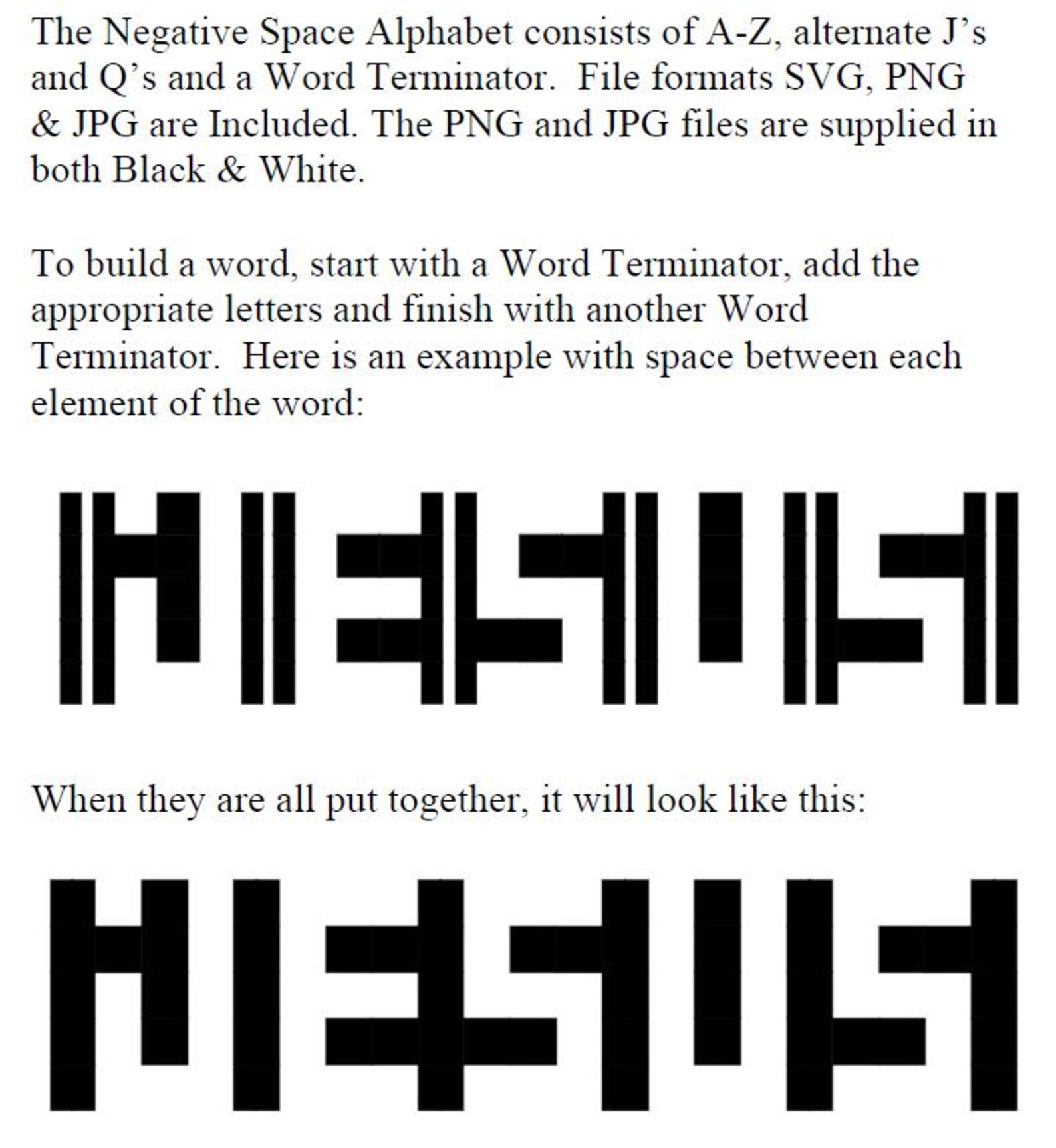 Negative Space 3x5 Pixel Alphabet SVG for Making Optical Illusion ...