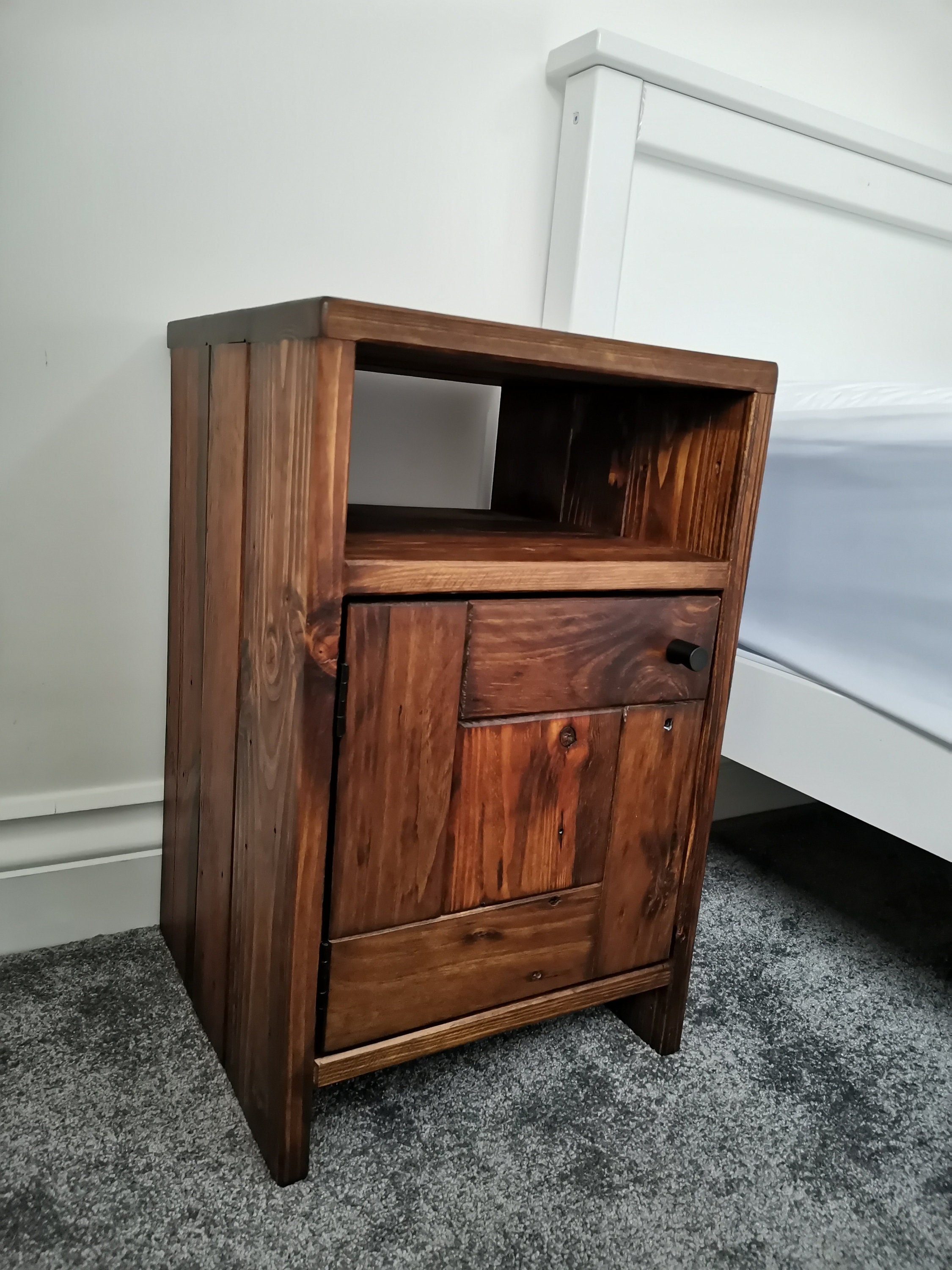 Rustic Bedside Table - Etsy UK