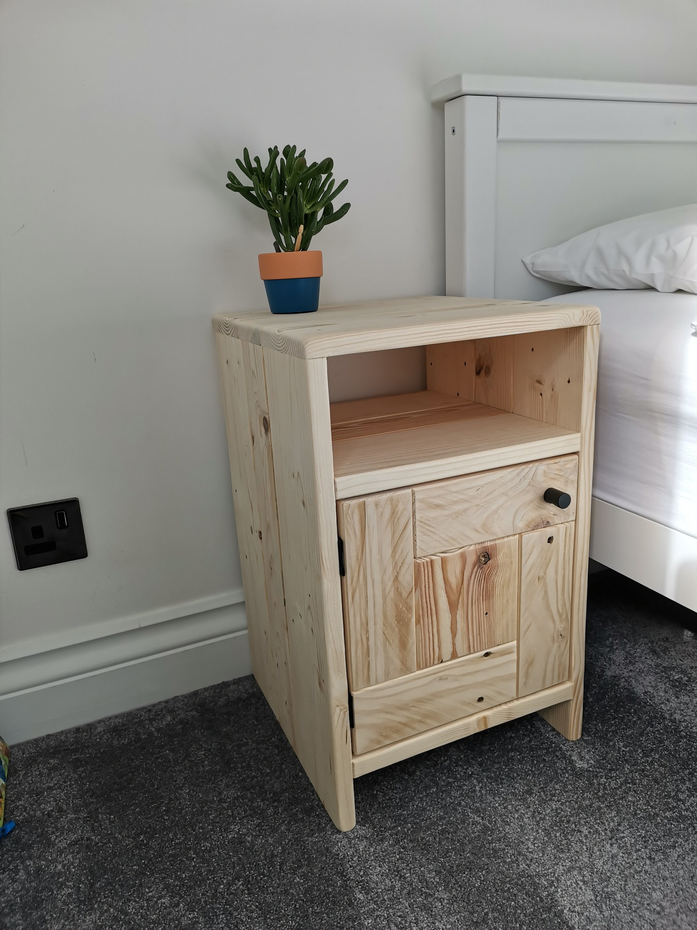 Rustic Bedside Table - Etsy UK