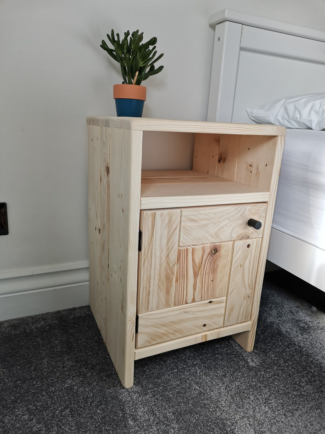 Rustic Bedside Table - Etsy UK