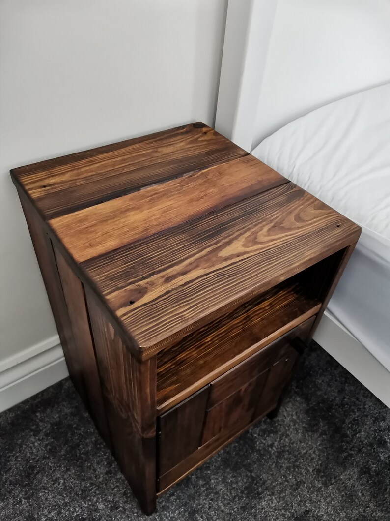 Rustic Bedside Table - Etsy UK