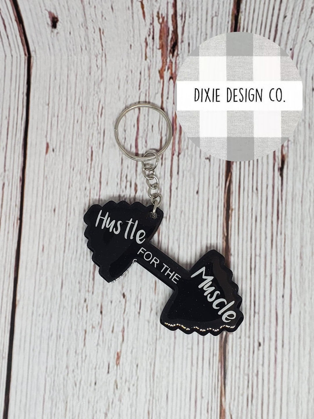 Hustle for the Muscle, Acrylic Keychain, Glitter Keychain, Fitness ...