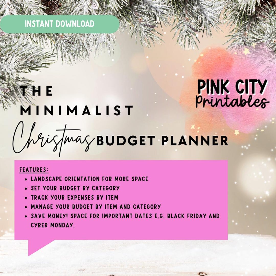 Printable Christmas Budget Planner: Festive Holiday Expense Tracker (A4 ...