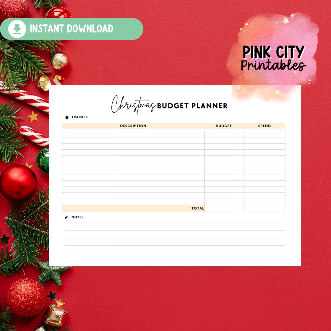 Printable Christmas Budget Planner: Festive Holiday Expense Tracker (A4 ...