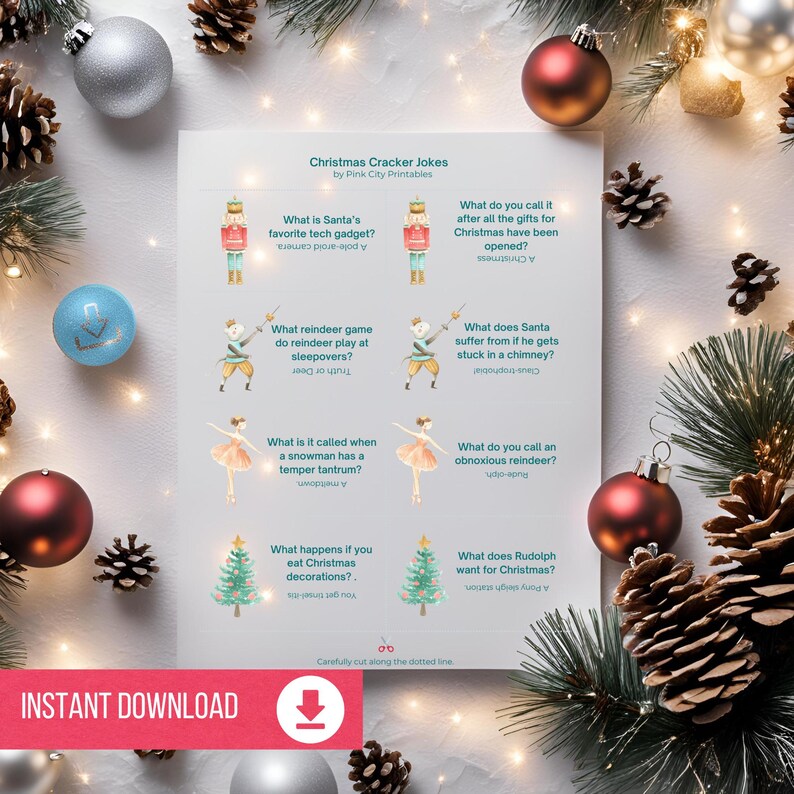 16 Family Friendly Cracker Jokes | Nutcracker Themed | Instant Download ...
