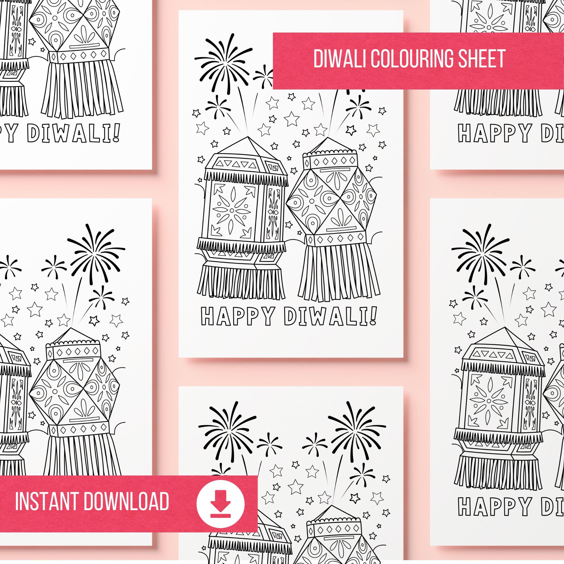 Diwali Preschool Coloring Sheet | Diwali Colouring Pages for Kids ...