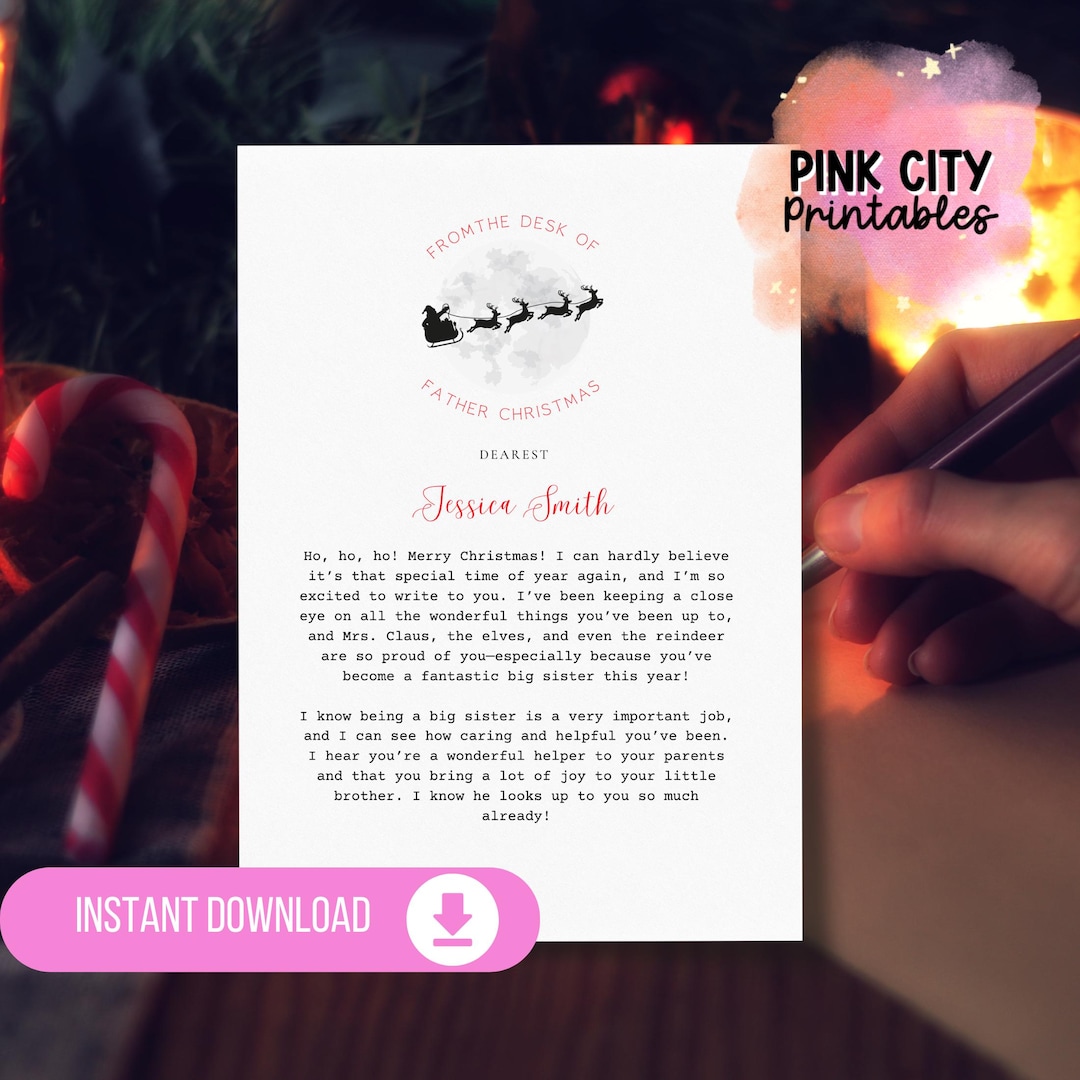 Printable Letter From Father Christmas Template Christmas Letter From ...