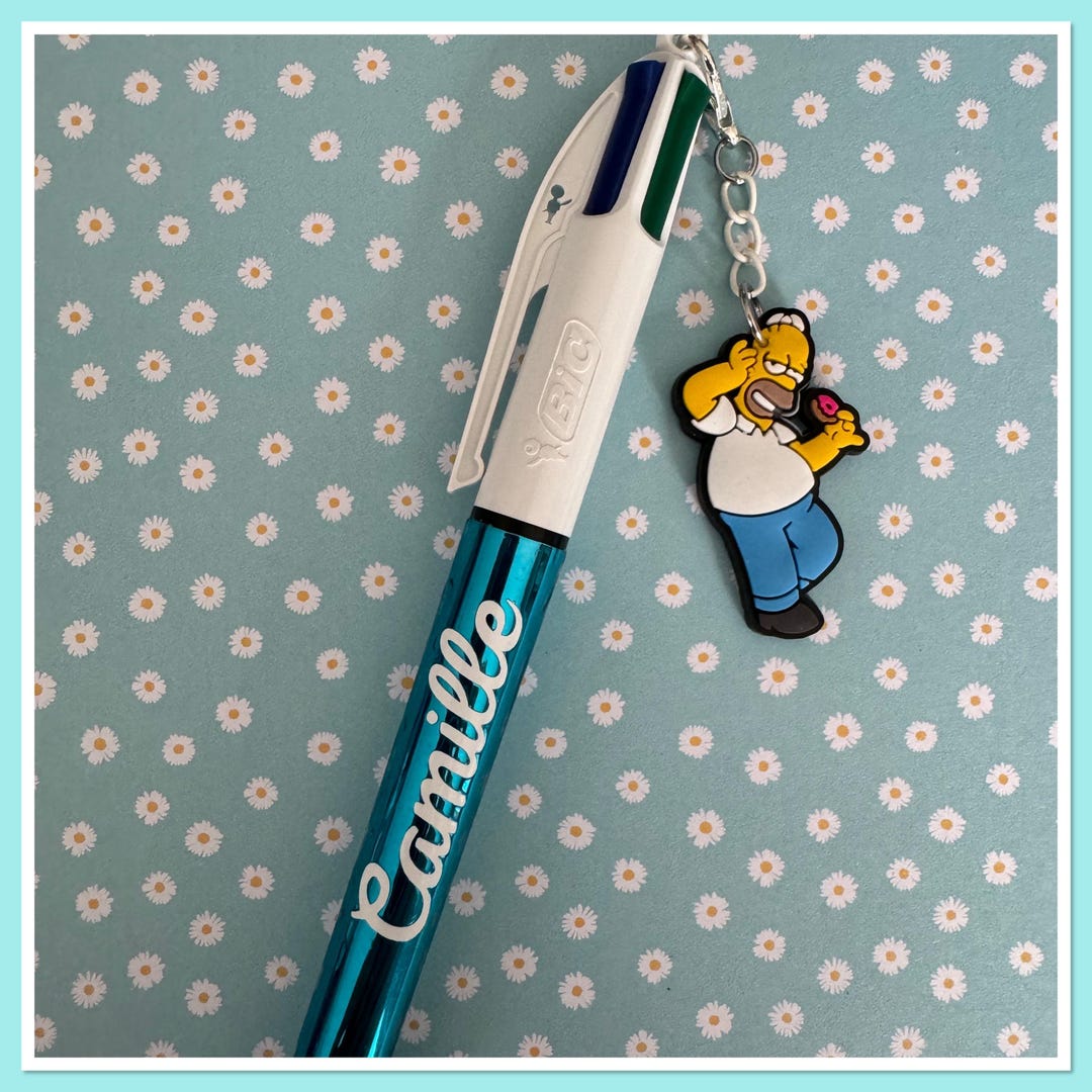 Personalized 4-color Bic Pen With Simpson Charm - Etsy