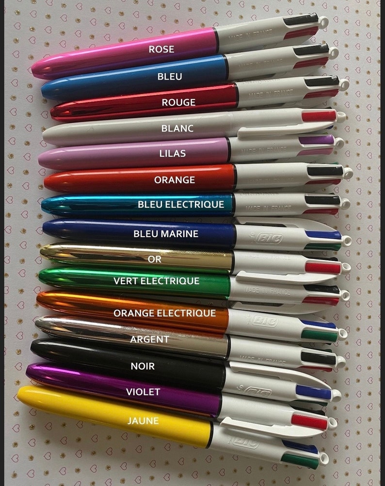 Personalized 4-color Bic Pen - Etsy