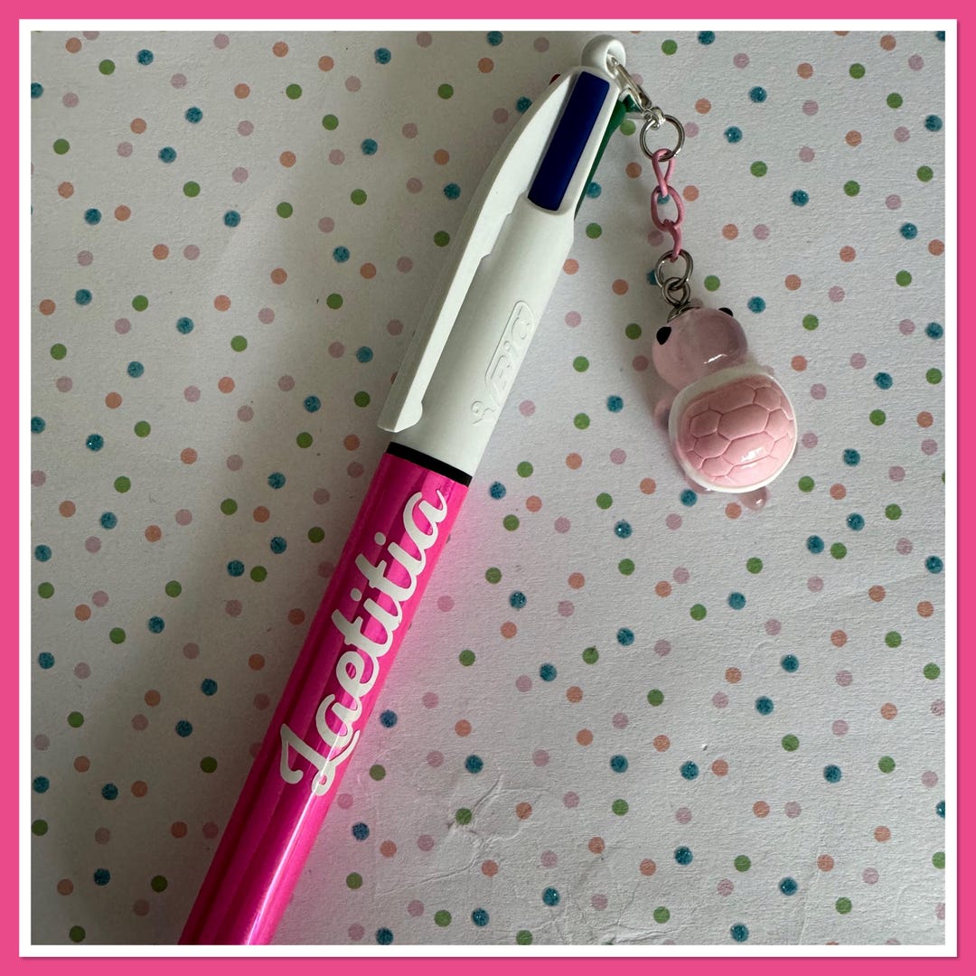 Personalized 4-color Bic Pen With TURTLE Charm - Etsy