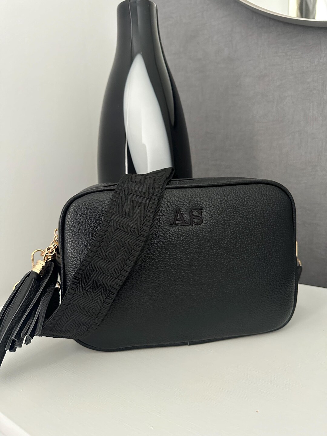 Personalised Cross Body Bag - Messenger Bag With Initials - Vegan ...
