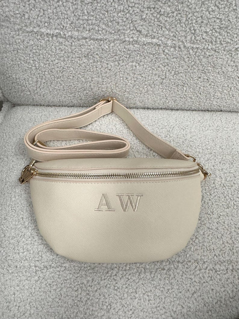 Personalised Embroidered Bum Bag - Vegan Leather Waist Bag - Initial ...