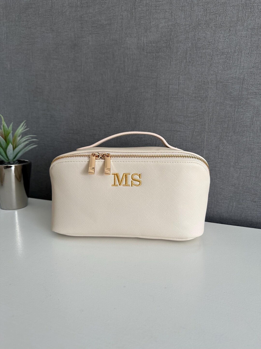 Personalised Embroidered Open Flat Makeup Accessory Case Bag - Lay Flat ...