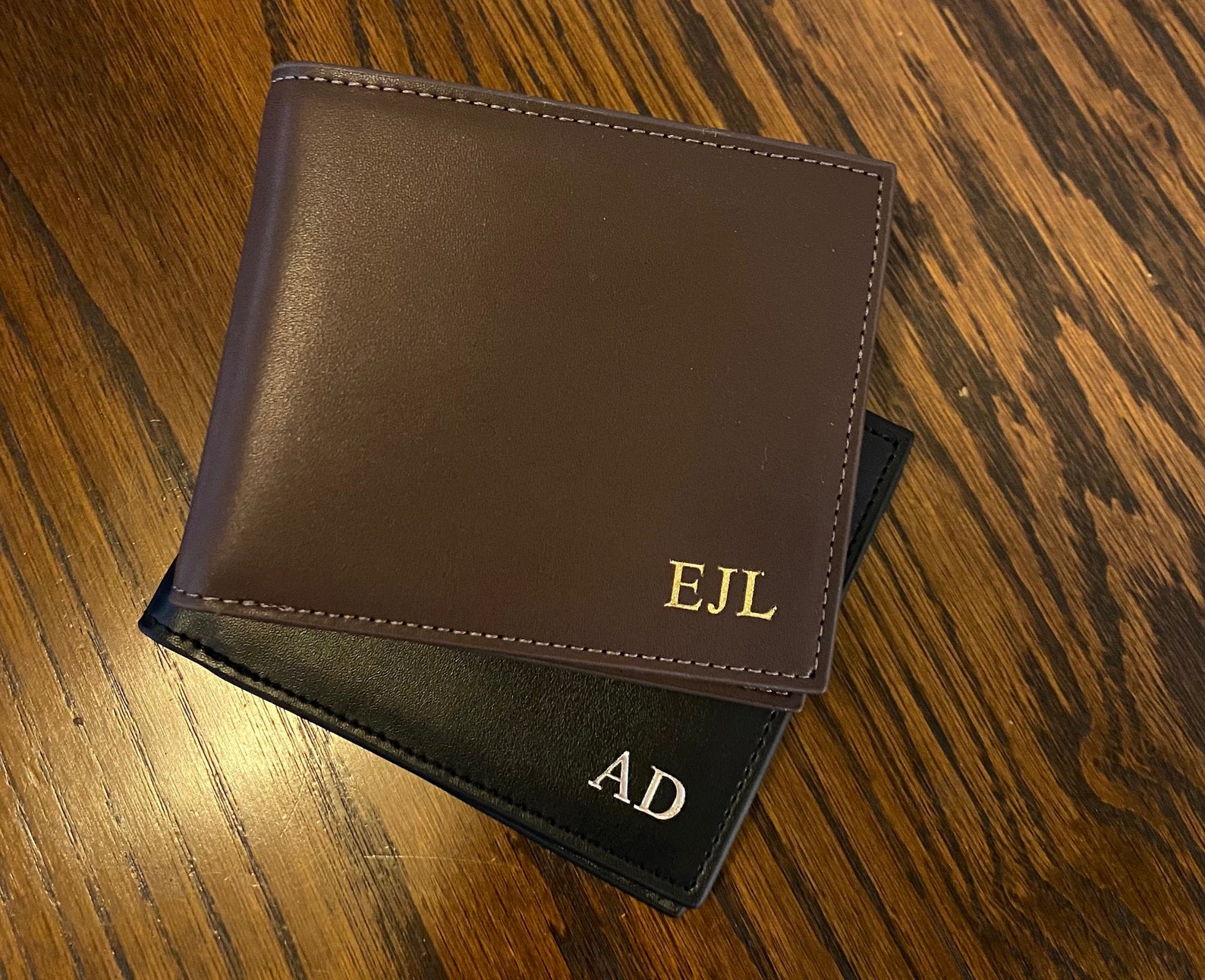 Personalised Leather Men's Bi-fold Wallet - Genuine Leather Initial ...
