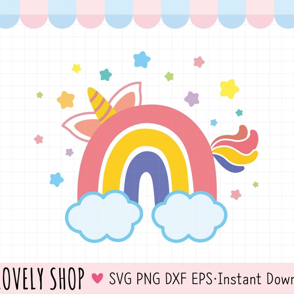 Unicorn Rainbow Svg - Etsy